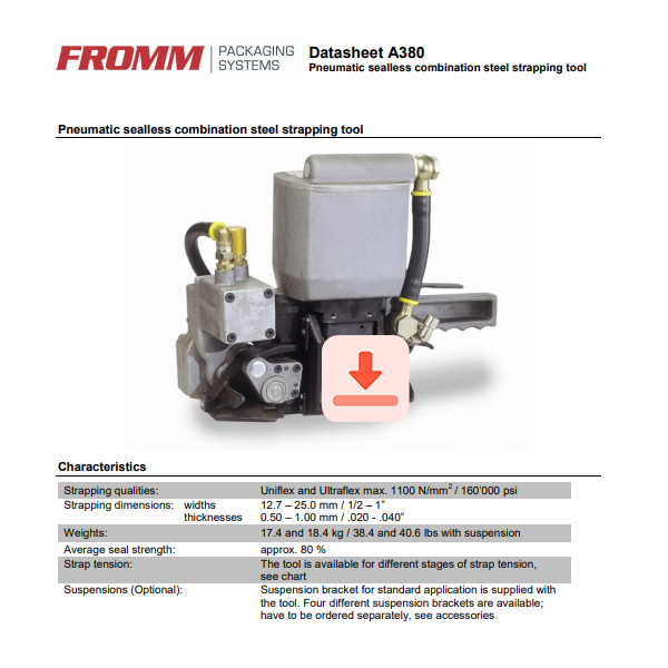 A383 Pneumatic Steel Strapping Tools | FROMM Packaging