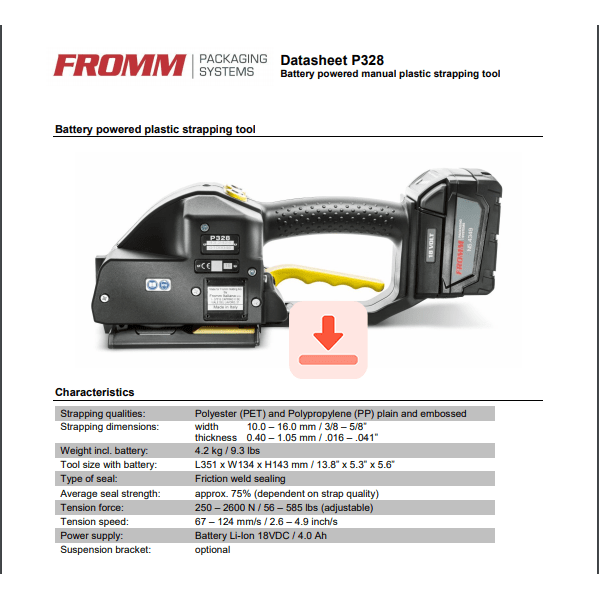 P328 Strapping Tool for Polyester , Polypropylene Strapping | FROMM ...